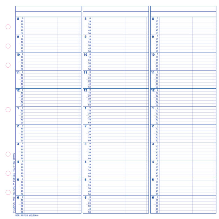 Diary Sheets - Admor