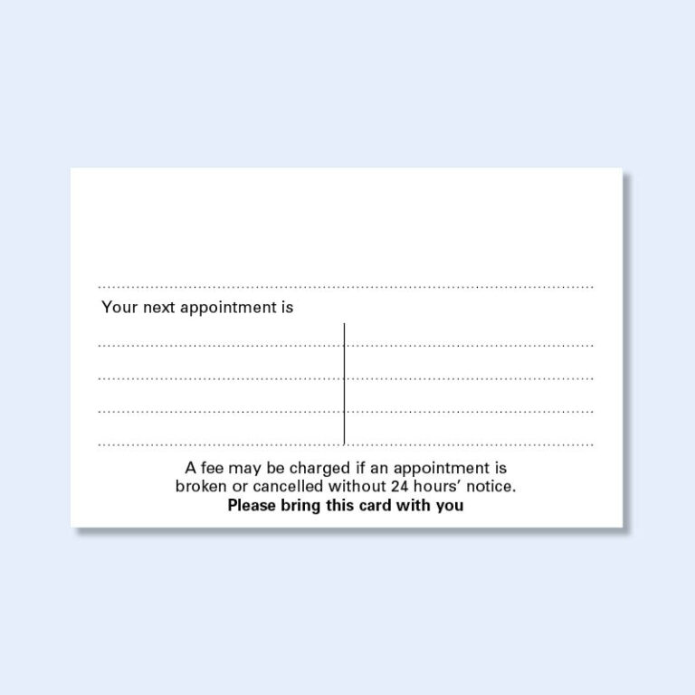 Emergency Appointment Cards - Admor